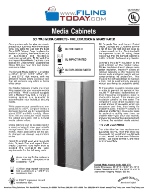 Fillable Online Fireproof media storage cabinet specifications pdf Fax ...