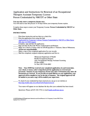 Fillable Online health state mn Application and Instructions for ...
