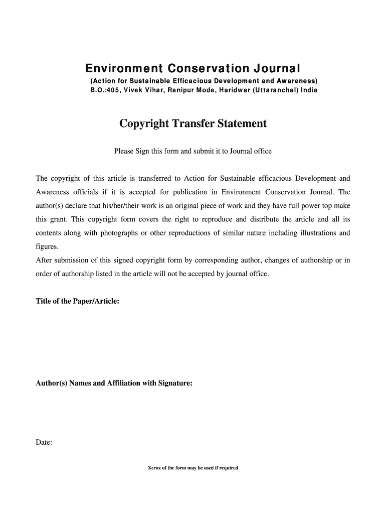 Fillable Online environcj Environment Conservation Journal - environcj ...