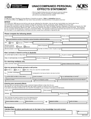 Fillable Online UNACCOMPANIED PERSONAL Fax Email Print - pdfFiller