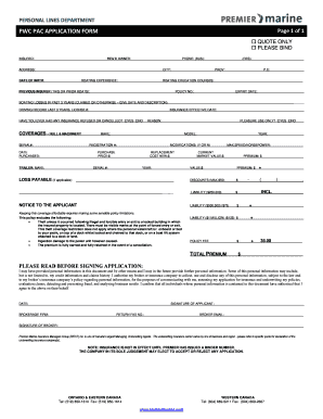 Fillable Online aandainsurance PWC PAC APPLICATION FORM ...