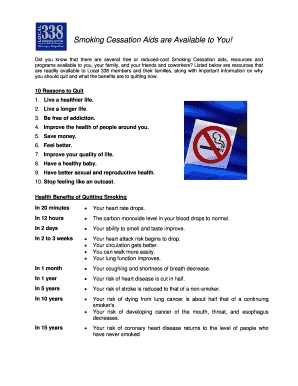 Fillable Online Smoking Cessation Aids are Available to You Fax Email ...