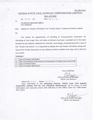 Fillable Online GUIDELINE INSTRUCTIONS FOR FINALISATION OF TENDER Fax ...