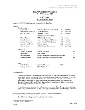 Fillable Online 2007 Nov draft minutes ver3 Fax Email Print - pdfFiller