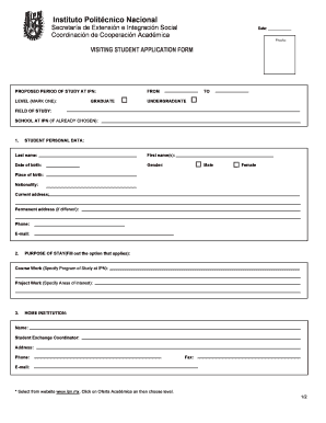 Fillable Online Visiting student application formdoc Fax Email Print ...