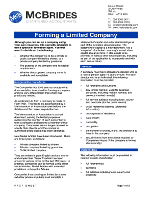 Fillable Online New Company formation Fax Email Print - pdfFiller