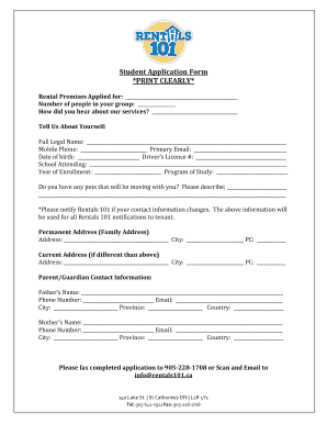 Fillable Online rentals101 2015-2016 Student Rental Application.docx ...