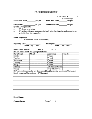 Fillable Online svpc FACILITIES REQUEST - svpc Fax Email Print - pdfFiller