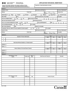 Fillable Online titqet 901-27 Application for Social Assistance ...