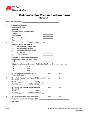 Fillable Online Subcontractor Prequalification Form - Seals-Biehle Fax ...