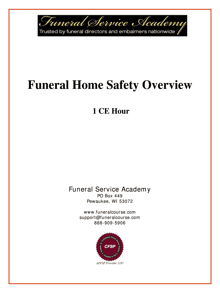 Funeral Home Safety Overview: Fill out & sign online | DocHub