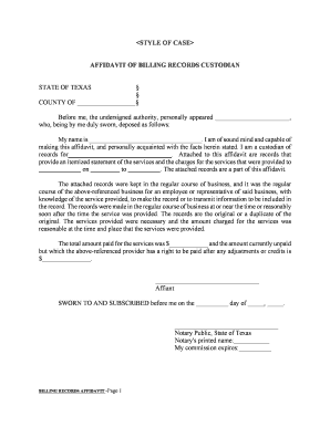 Fillable Online blank billing records affidavitdoc Fax Email Print ...
