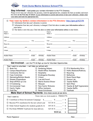 Fillable Online Point Dume Marine Science School PTA Stay Informed Fax ...