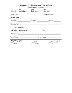 Fillable Online ADDRESS Change Form - Point Dume Elementary School Fax ...