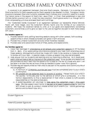 Fillable Online trinityashland CATECHISM FAMILY COVENANT ...