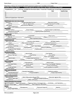 Fillable Online siouxcenterhealth Patient Name: DOB: Todays Date: Please help us help you by ...