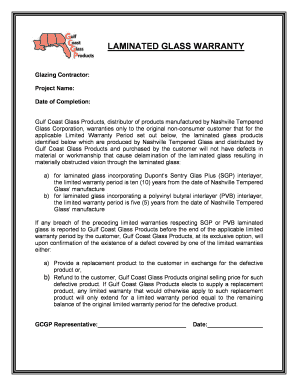 Fillable Online Laminated GlassWarrantydoc Fax Email Print - pdfFiller