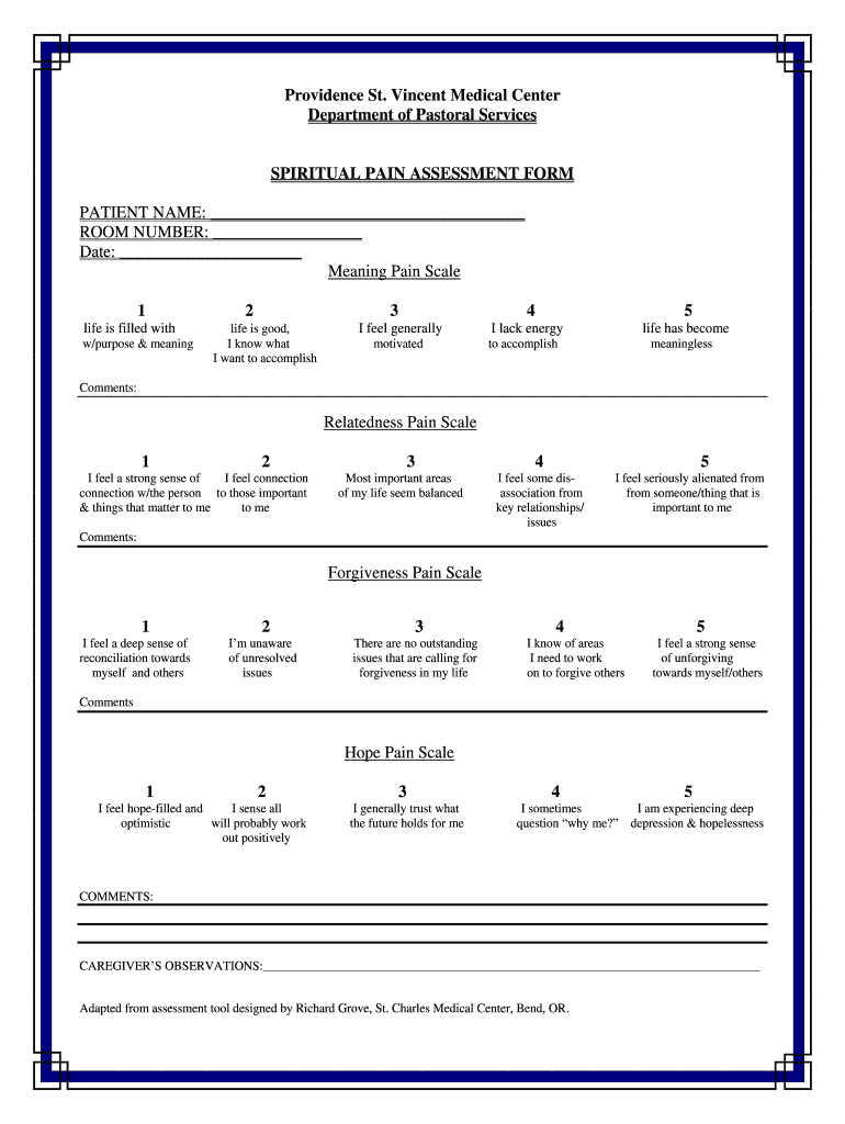 Fillable Online hospicare Spiritual Pain Assessment Tool - hospicare ...