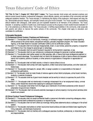 Fillable Online coe tcu Texas Educators Code of Ethics - coetcuedu ...