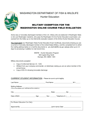 Fillable Online MILITARY EXEMPTION FOR THE Fax Email Print - pdfFiller