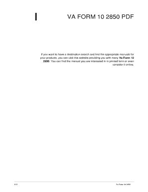 Fillable Online vyvv Va Form 10 2850 - vyvvnet Fax Email Print - pdfFiller