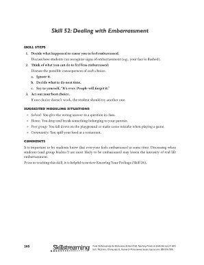 Fillable Online salemk12 Skill 52 Dealing with Embarrassment ...