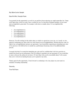Fillable Online Pay Raise Letter Sample Fax Email Print - pdfFiller