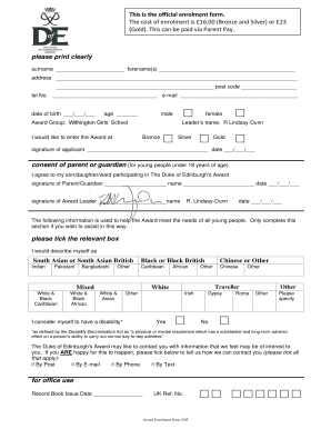 Fillable Online wgs This is the official enrolment form - wgs Fax Email ...