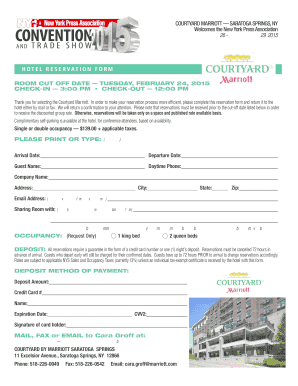 Fillable Online COURTYARD MARRIOTT SARATOGA SPRINGS, NY Fax Email Print ...