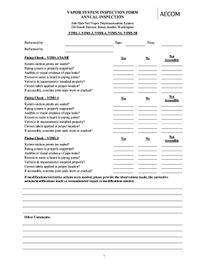 Fillable Online ecy wa VIMS OampM Annual Inspection Form v20110412 - ecy wa Fax Email Print ...
