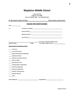 Fillable Online mapleton k12 oh Mapleton Middle School Fax Email Print - pdfFiller