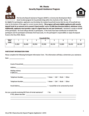 Fillable Online gnservices The Security Deposit Assistance Program ...