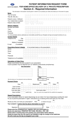 Fillable Online POM Form (start date change) - Boots Fax Email Print ...