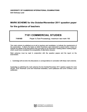 Fillable Online 7101 mark scheme for 2006 paper 1 form Fax Email Print ...