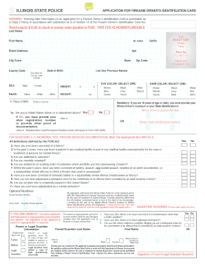 Fillable Online Application for Firearm Owner's Identification Card ...
