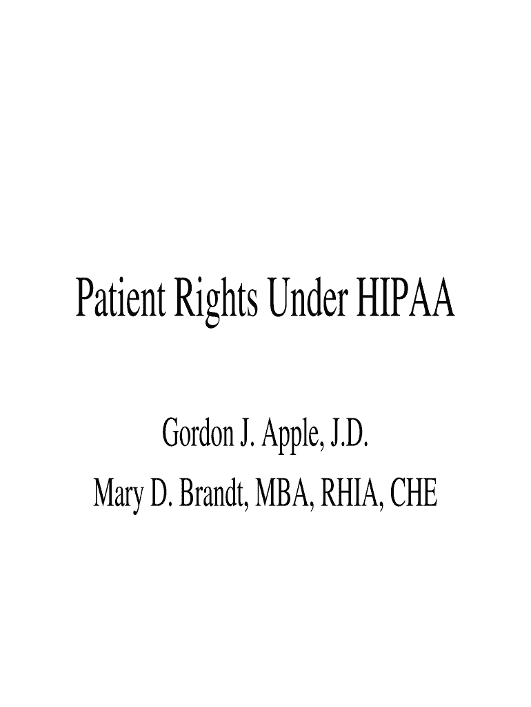 Fillable Online Patient Rights Under HIPAA Fax Email Print - pdfFiller