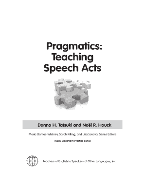 Fillable Online Pragmatics Teaching Speech Acts Fax Email Print - pdfFiller