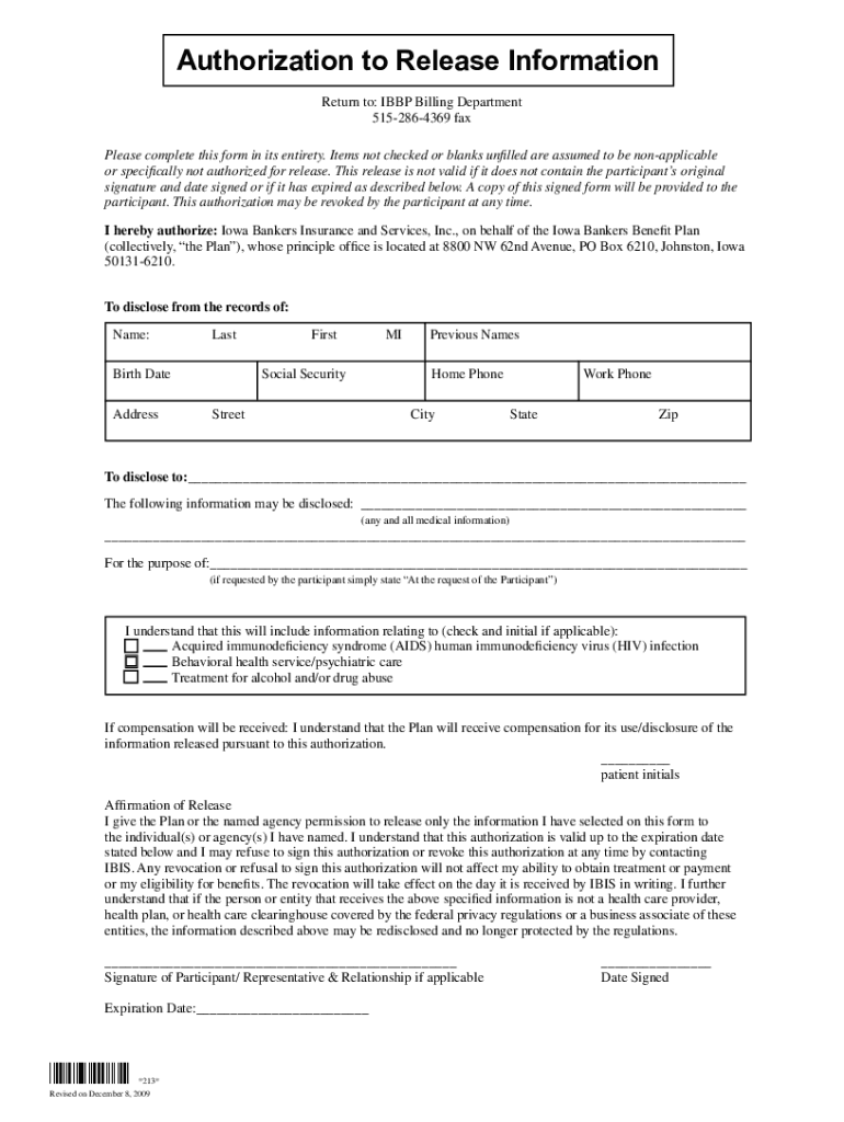 Fillable Online Authorization to Release Information Fax Email Print ...