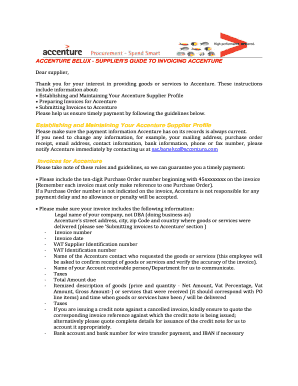 Fillable Online Supplier's Guide to Invoicing Accenture Netherlands Fax ...