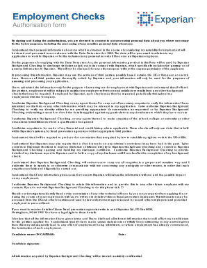 Fillable Online Employment checks form - Experian Fax Email Print ...