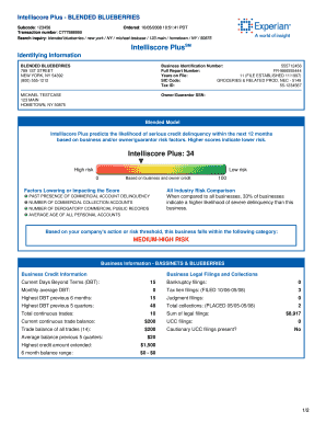 Fillable Online Intelliscore Plus - BLENDED BLUEBERRIES Fax Email Print ...