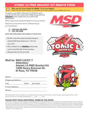 Fillable Online ATOMIC LS FREE BRACKET KIT REBATE FORM - Pace ...