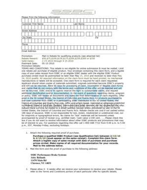 Fillable Online SSBC REBATE MUSTANG FORM Fax Email Print - pdfFiller