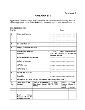 Fillable Online Annexure A APPENDIX 17-D - Taxindiaonlinecom Fax Email ...