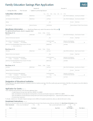 Fillable Online Family Education Savings Plan Application - NEI ...