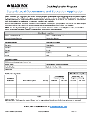 Fillable Online CS&S-F-024 Deal Registration Application - Black Box ...