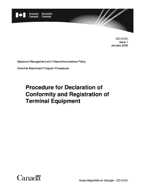 Fillable Online Procedure for Declaration of Conformity and ...