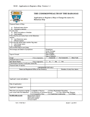 Fillable Online The commonwealth of the bahamas - The Bahamas Maritime ...