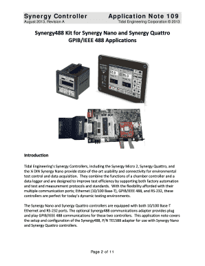 Fillable Online Synergy Controller Application Note 109 ... - Tidal ...
