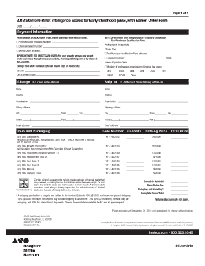 Fillable Online 2013 Stanford-Binet Intelligence Scales for Early ...